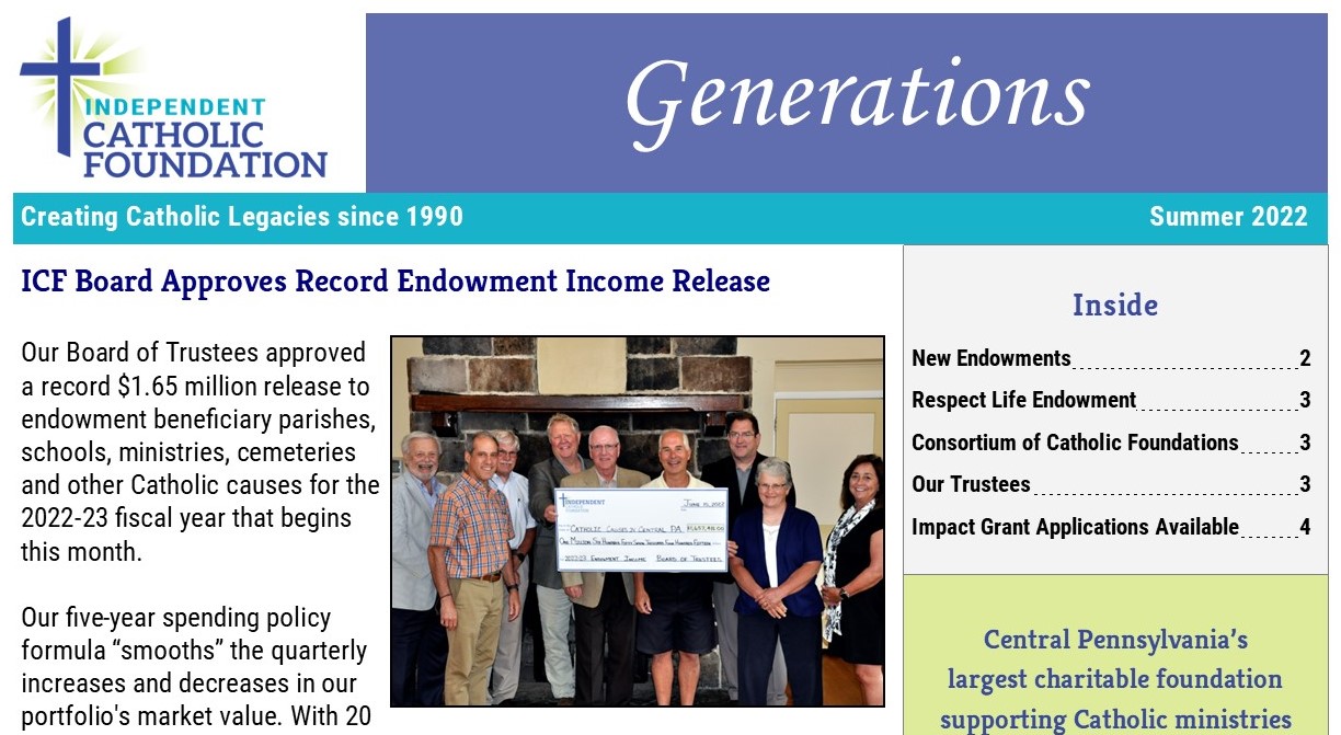 Independent Catholic Foundation | Creating Catholic Legacies since 1990.